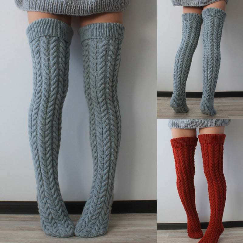 Women's Twist Knit Over The Knee Stockings – Ectron Online
